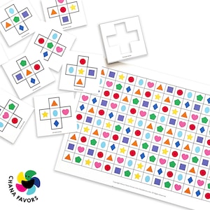 Shape Matching Game: Cross Pattern Cards (printable PDF) - Etsy