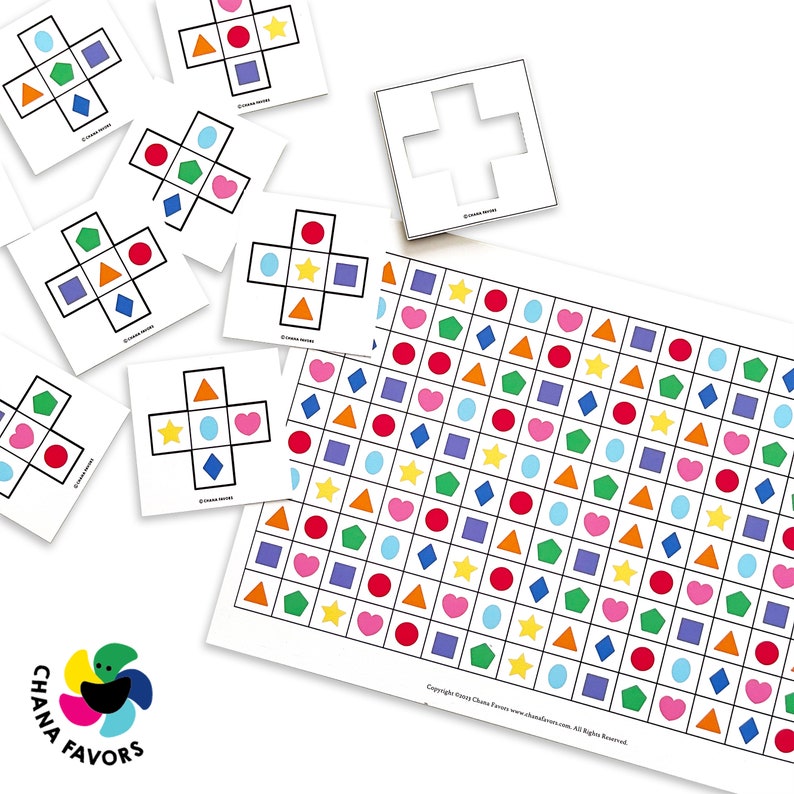 Shape Matching Game: Cross Pattern Cards (printable PDF) - Etsy