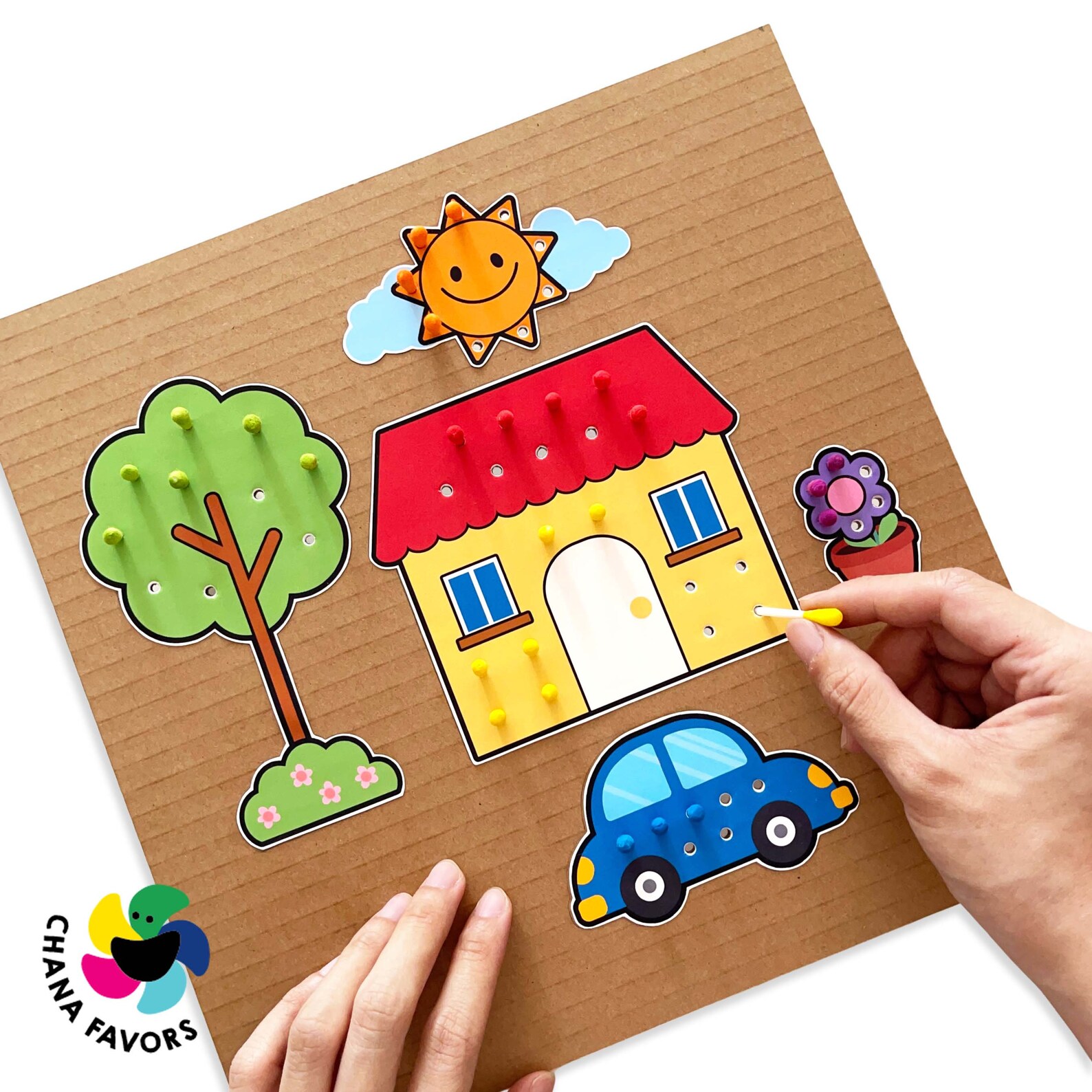 Colorful House Match Game: Fine Motor Skills Activity (printable PDF ...