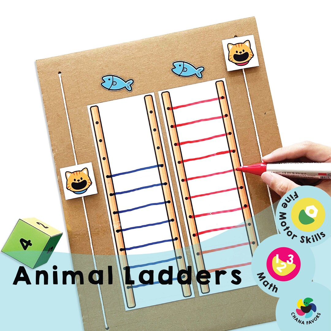 Animal Ladders - Printable PDF - Download Only - Homeschool Pre-writing ...