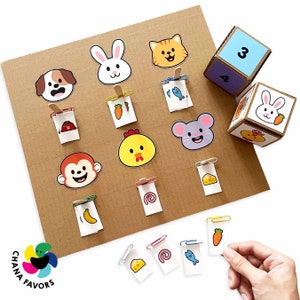 Animal Dice Match Game: Fine Motor Skills Printable (PDF Download) - Etsy