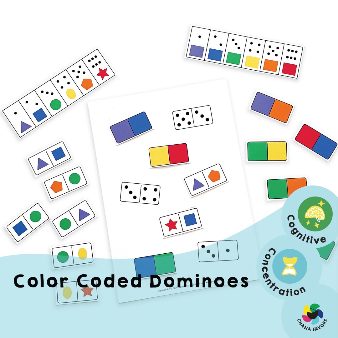 Color Coded Dominoes - Printable PDF - Download Only - Fun and ...