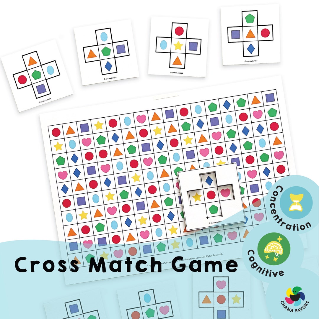Shape Matching Game: Cross Pattern Cards (printable PDF) - Etsy