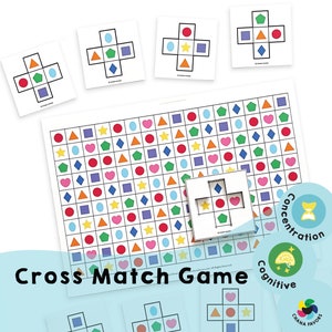 Shape Matching Game: Cross Pattern Cards (printable PDF) - Etsy
