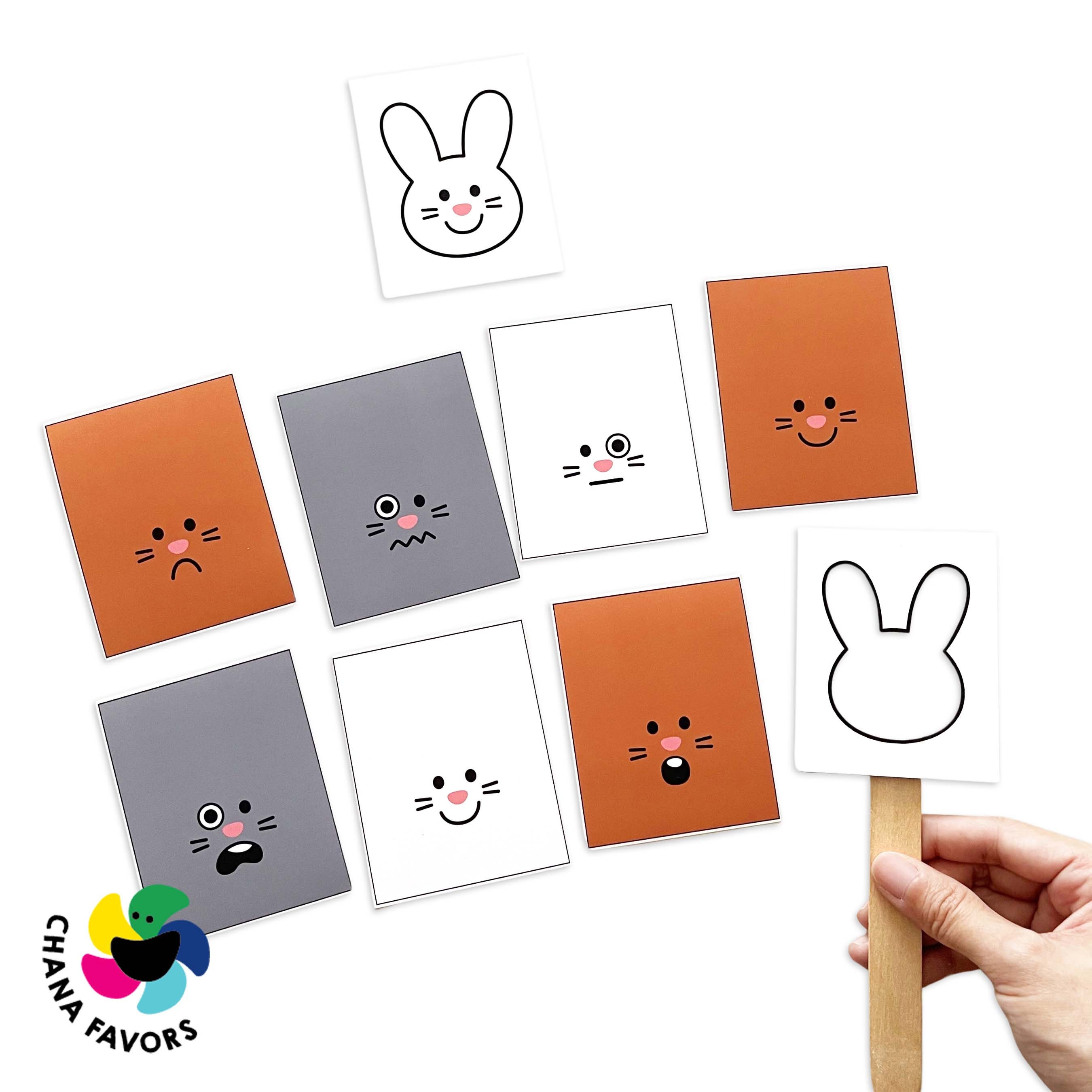Rabbit Matching Game: Kids' Fine Motor Skill Activity (printable PDF ...