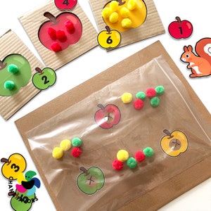 Apple Counting Game: Fine Motor Skills Printable (PDF Download) - Etsy