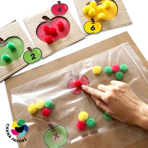 Apple Counting Game: Fine Motor Skills Printable (PDF Download) - Etsy