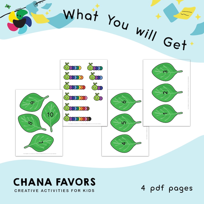 Weaving Caterpillars: Numbers & Counting Preschool Activity (printable ...