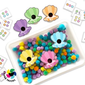 Shell and Pearl Matching Game: Fine Motor Skills Activity (printable ...