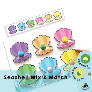 Seashell Mix and Match Printable Engaging Activity for Imaginative Mix ...