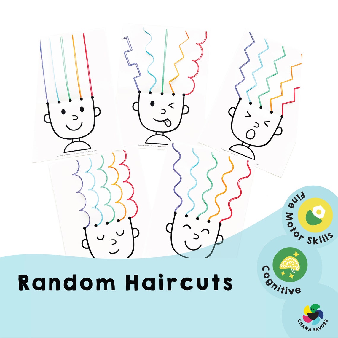 Random Haircuts Printable Preschool Cutting Activity to Help - Etsy