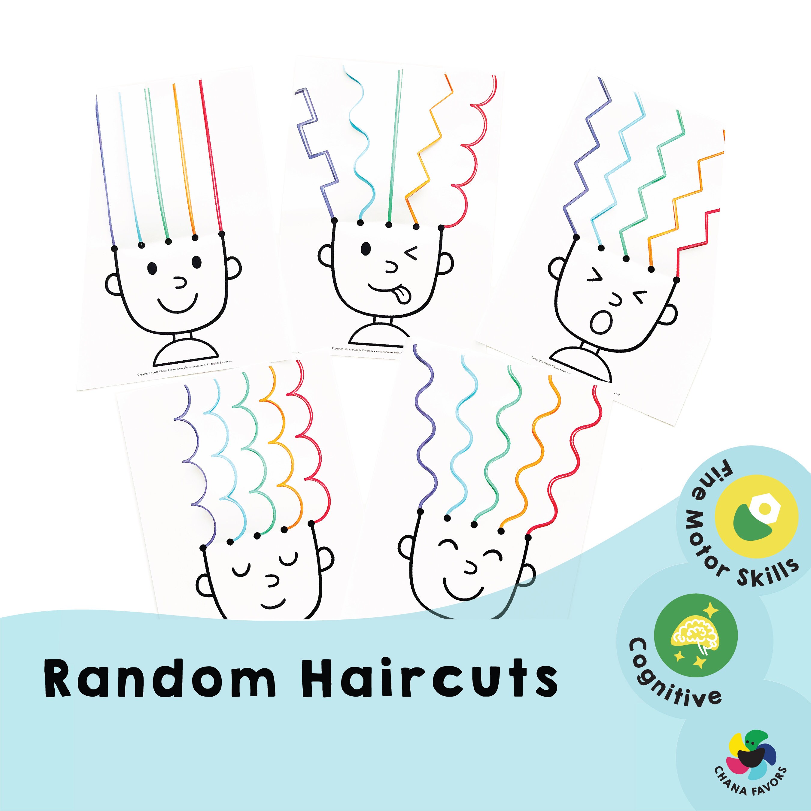 Random Haircuts Printable Preschool Cutting Activity to Help Your Child ...