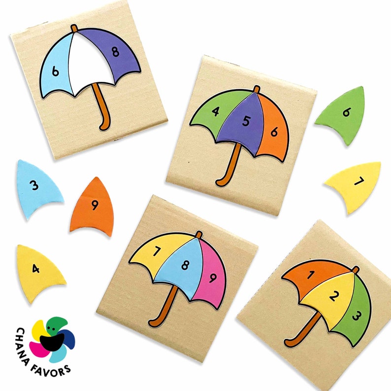 Umbrella Number Match Printable Learn Numbers 1-10 and Strengthen ...