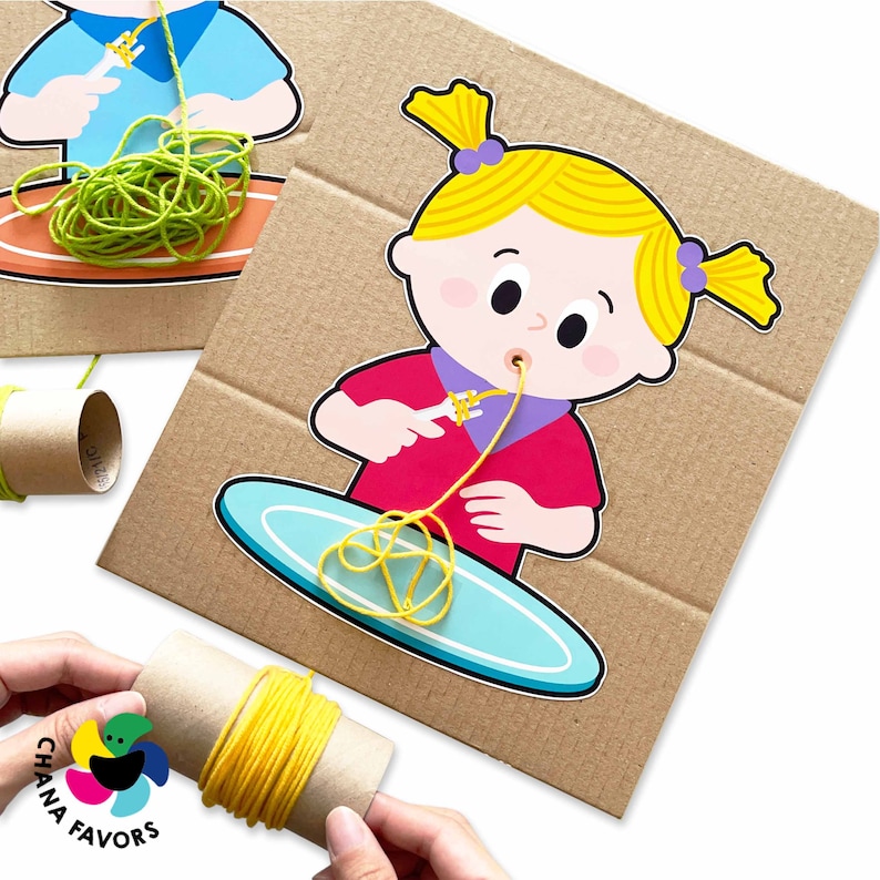 Spaghetti Yarn Fun Printable Kids Activity Boost Hand - Etsy