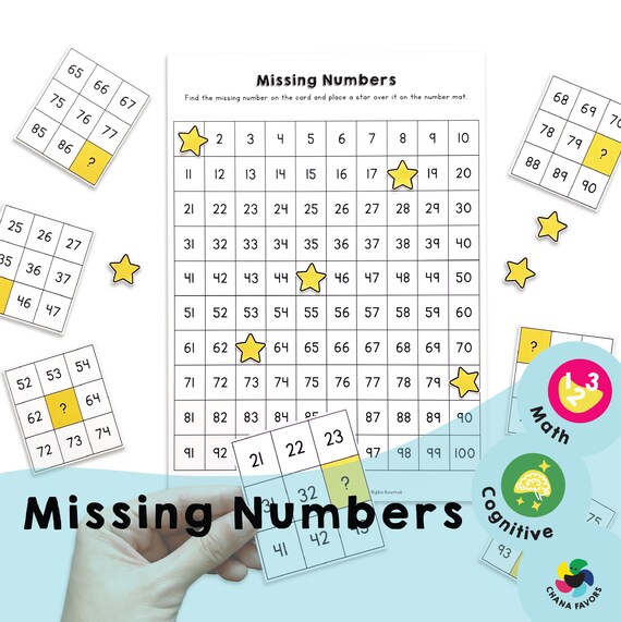 Cuadro Imprimible De Los 100 Números Faltantes Tabla De 100 | TPT