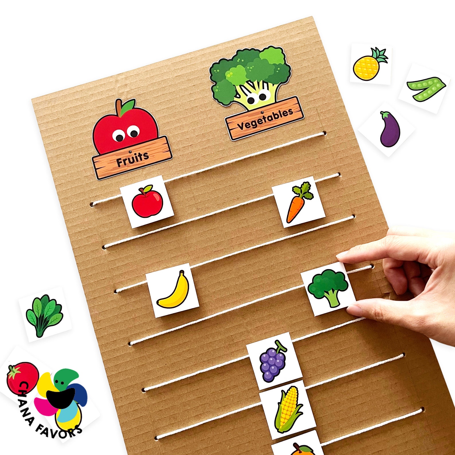 Fruit and Vegetable Sorting Game: Fine Motor Skills Activity (printable ...