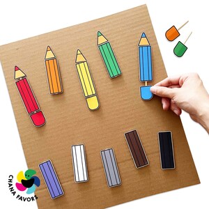 Color Pencil Matching Game: Fine Motor Skills Activity (digital ...