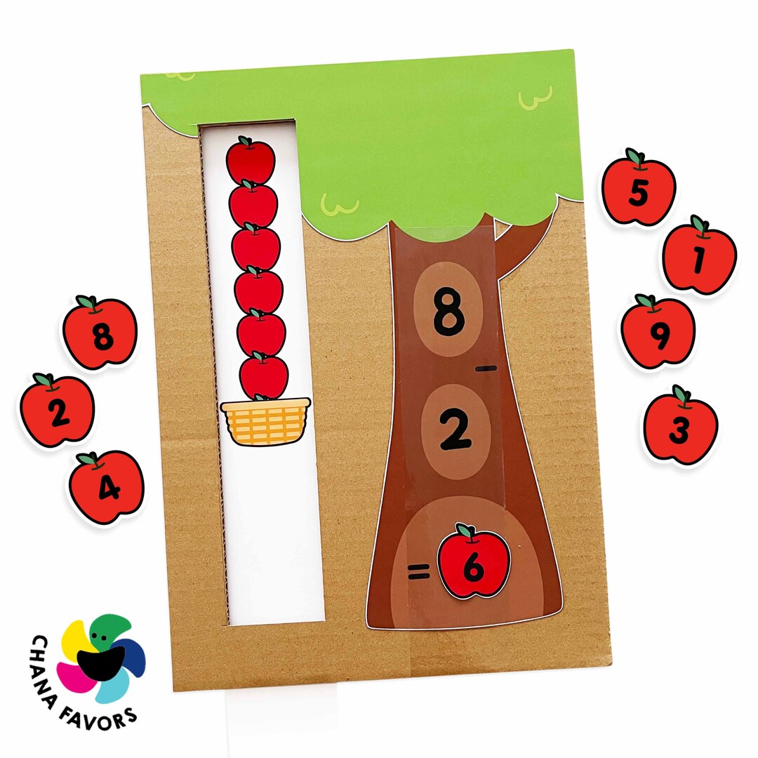 Apple Tree Math Fun Printable Addition and Subtraction Activity Math ...