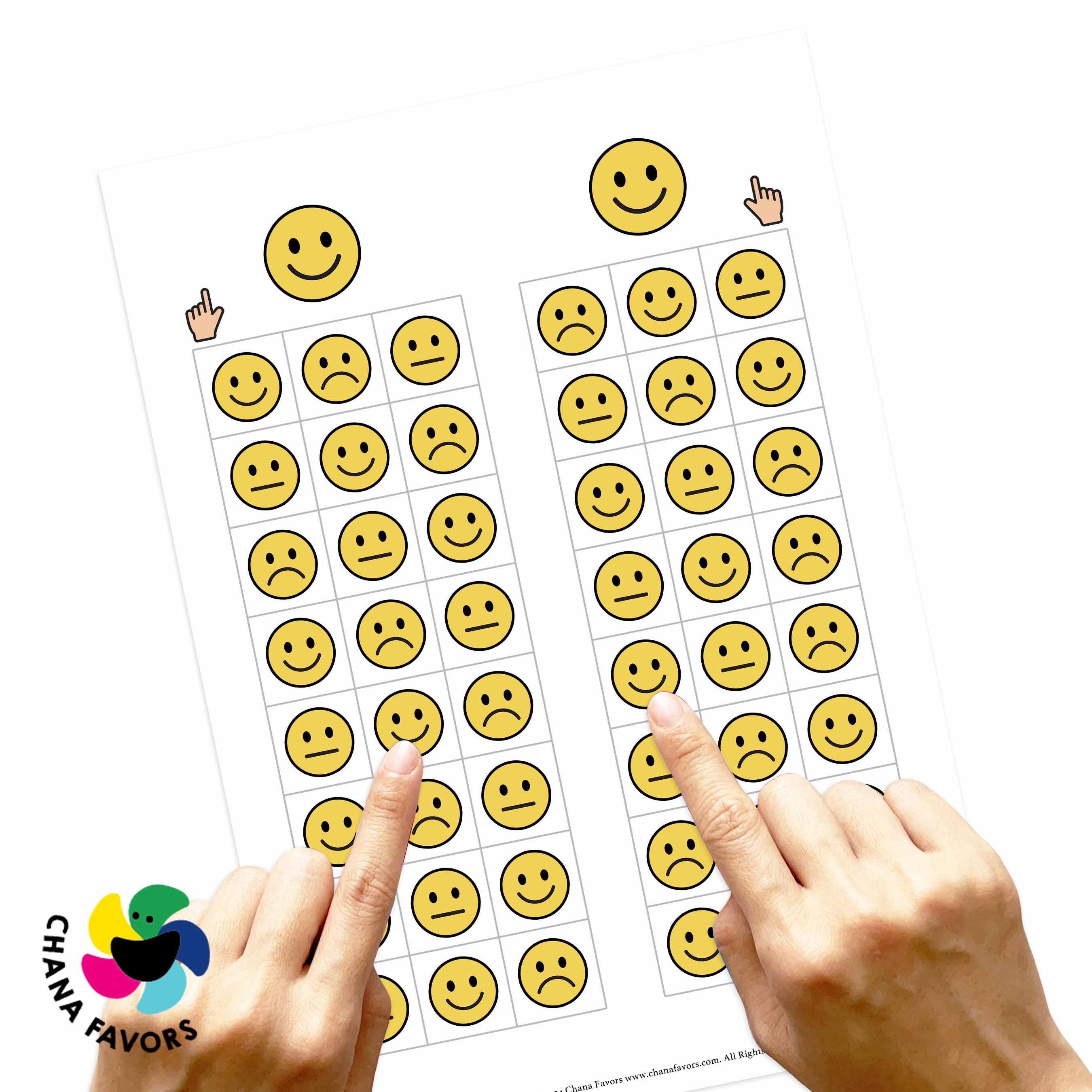 Forefinger Gym: Emoji Faces Printable Game Enhancing Coordination ...