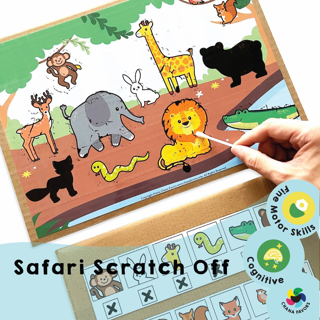 Safari Scratch Off - PDF imprimible - Solo descarga - ¡Actividad ...