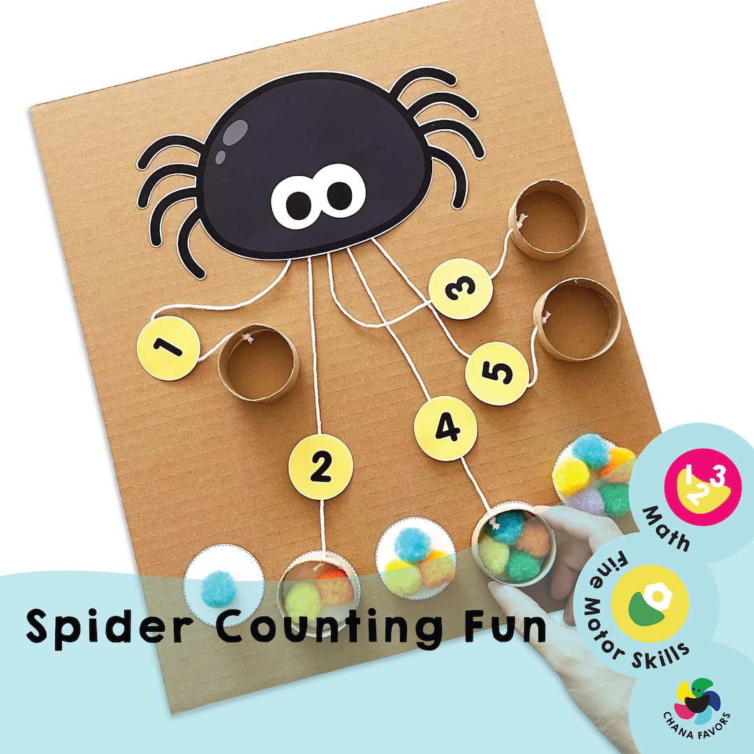 Spider Counting Game: Number Learning Activity for Kids (printable PDF ...