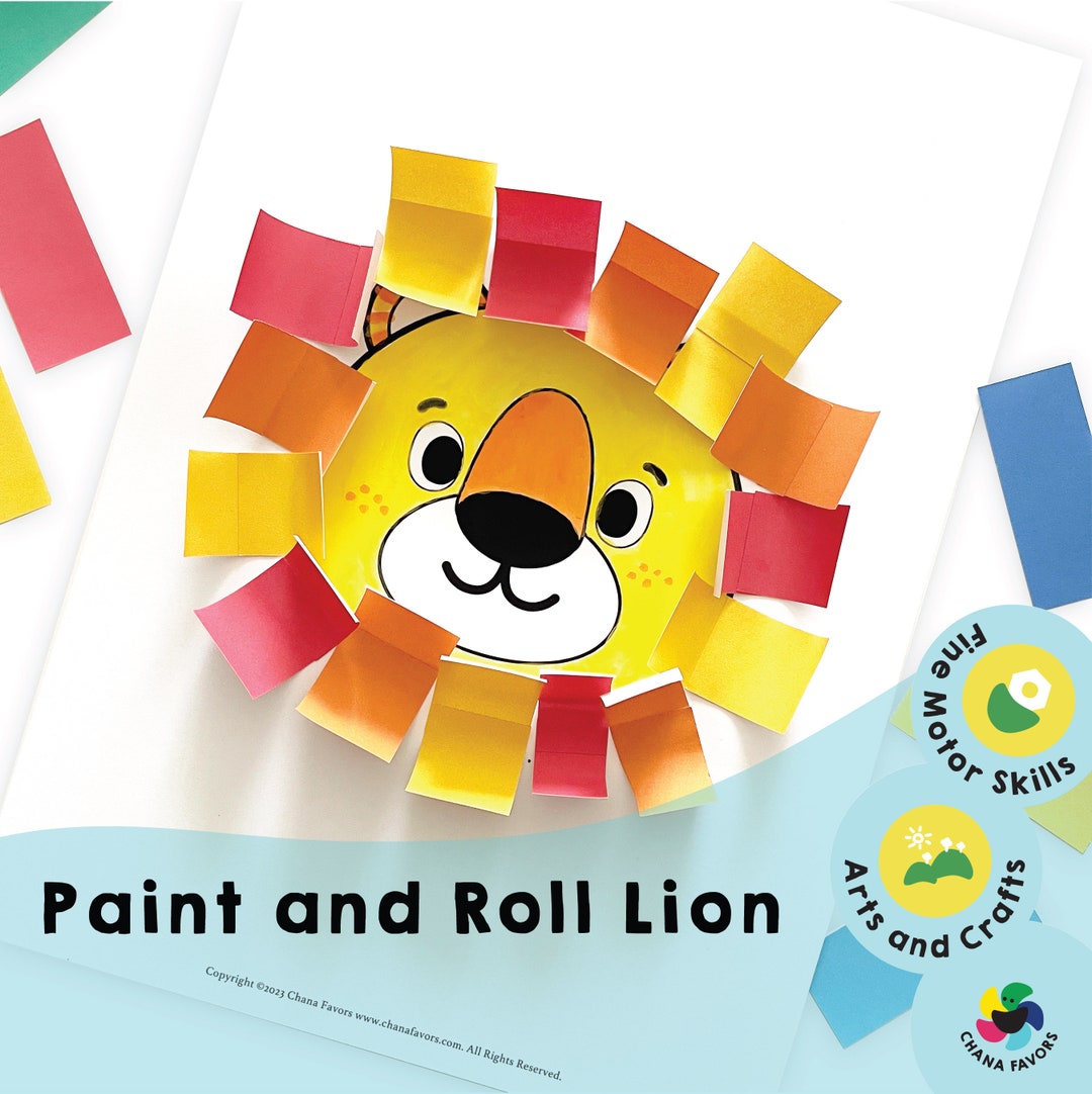 Paint and Roll Lion Craft: Fine Motor Skills Activity (printable PDF ...
