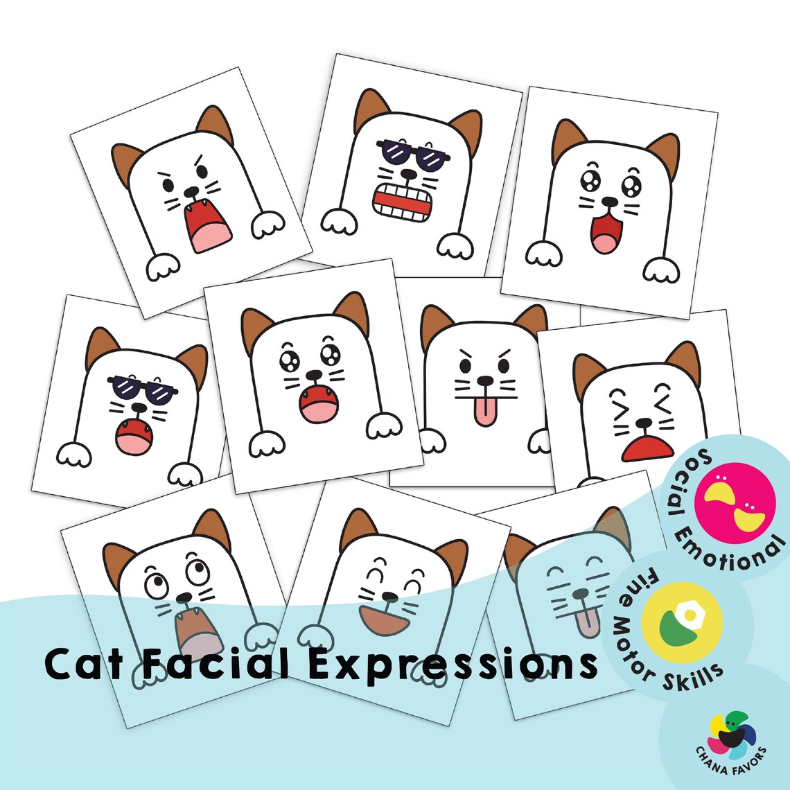 Cat Facial Expressions Printable: Preschool Emotion Learning (PDF ...