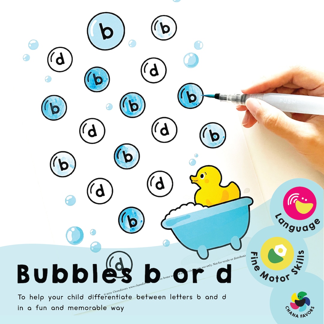 Letters B, D, P, Q Preschool Worksheet: Bubbles Theme (PDF Download) - Etsy
