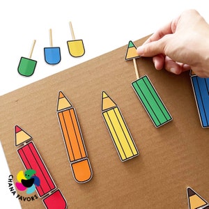 Color Pencil Matching Game: Fine Motor Skills Activity (digital ...