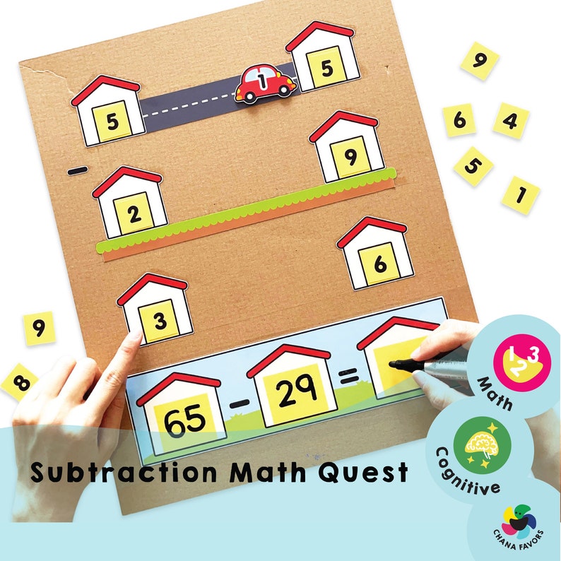 Subtraction Math Quest Printable Borrowing Challenge: Explore ...