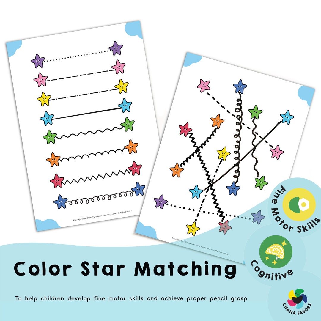 Color Star Matching Printable Preschool Worksheets to Help Children ...