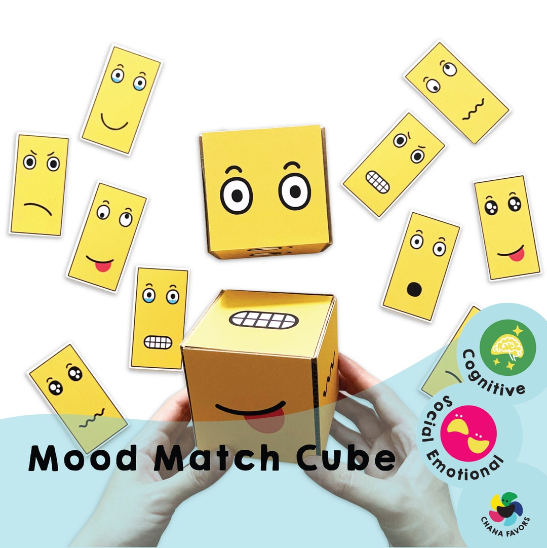 Buy Mood Match Cube Printable Game Enhance Cognitive Skills and ...