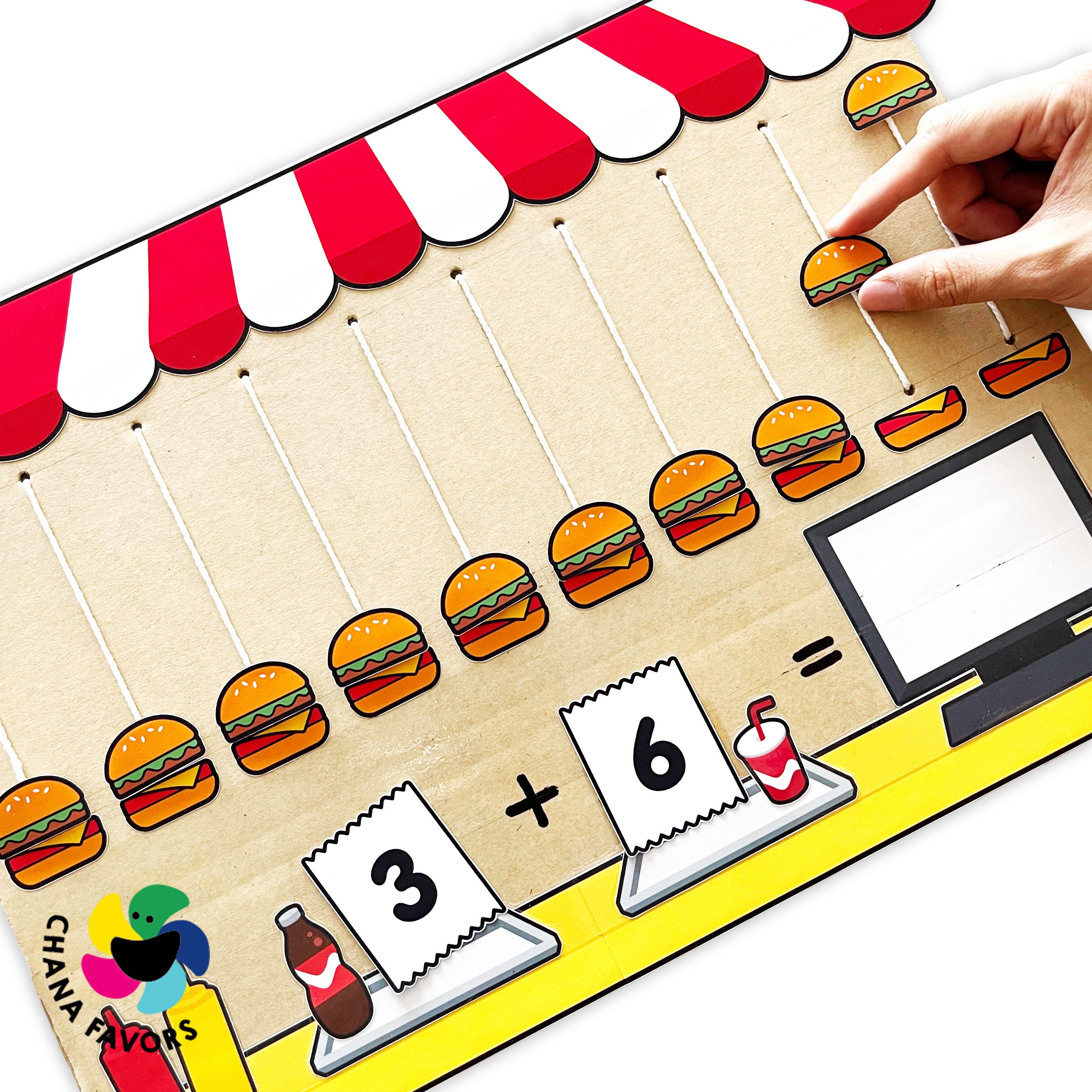 Hamburger Math Challenge Fine Motor Skills Game Printable Pdf Etsy