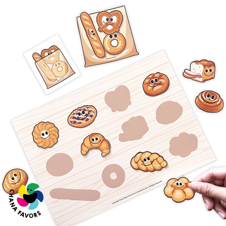 Chana Favors' Bakery Shop Printable Engaging Memory Game for Kids ...