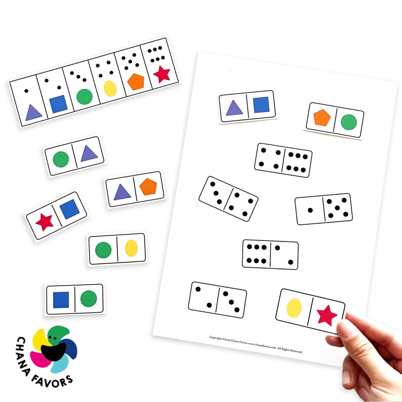 Color & Shape Dominoes: Kids Printable Game (PDF Download) - Etsy