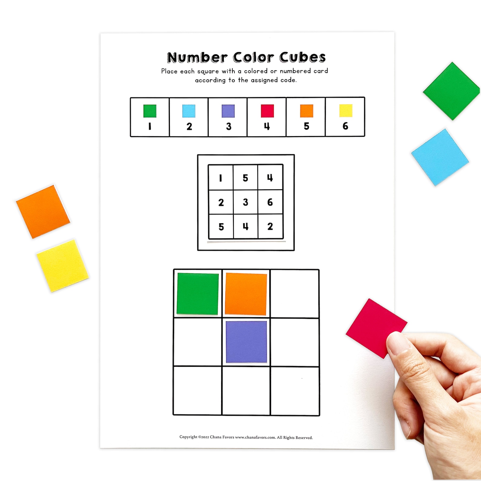 Number Color Cubes Printable Brain Teasers for All Ages. Think and ...