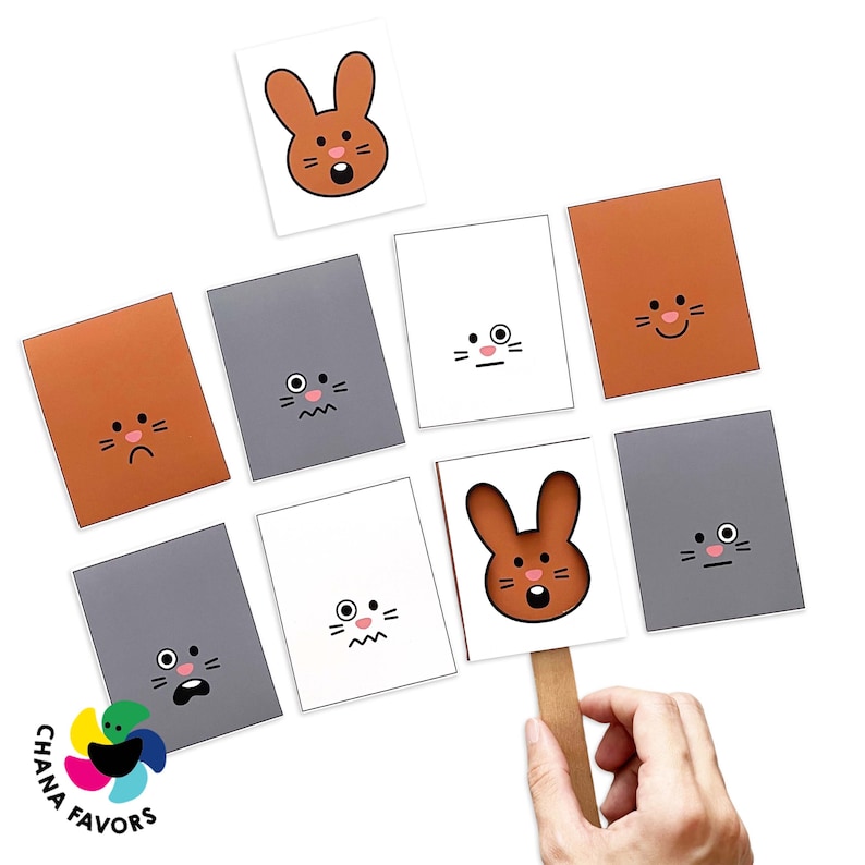 Rabbit Matching Game: Kids' Fine Motor Skill Activity (printable PDF ...
