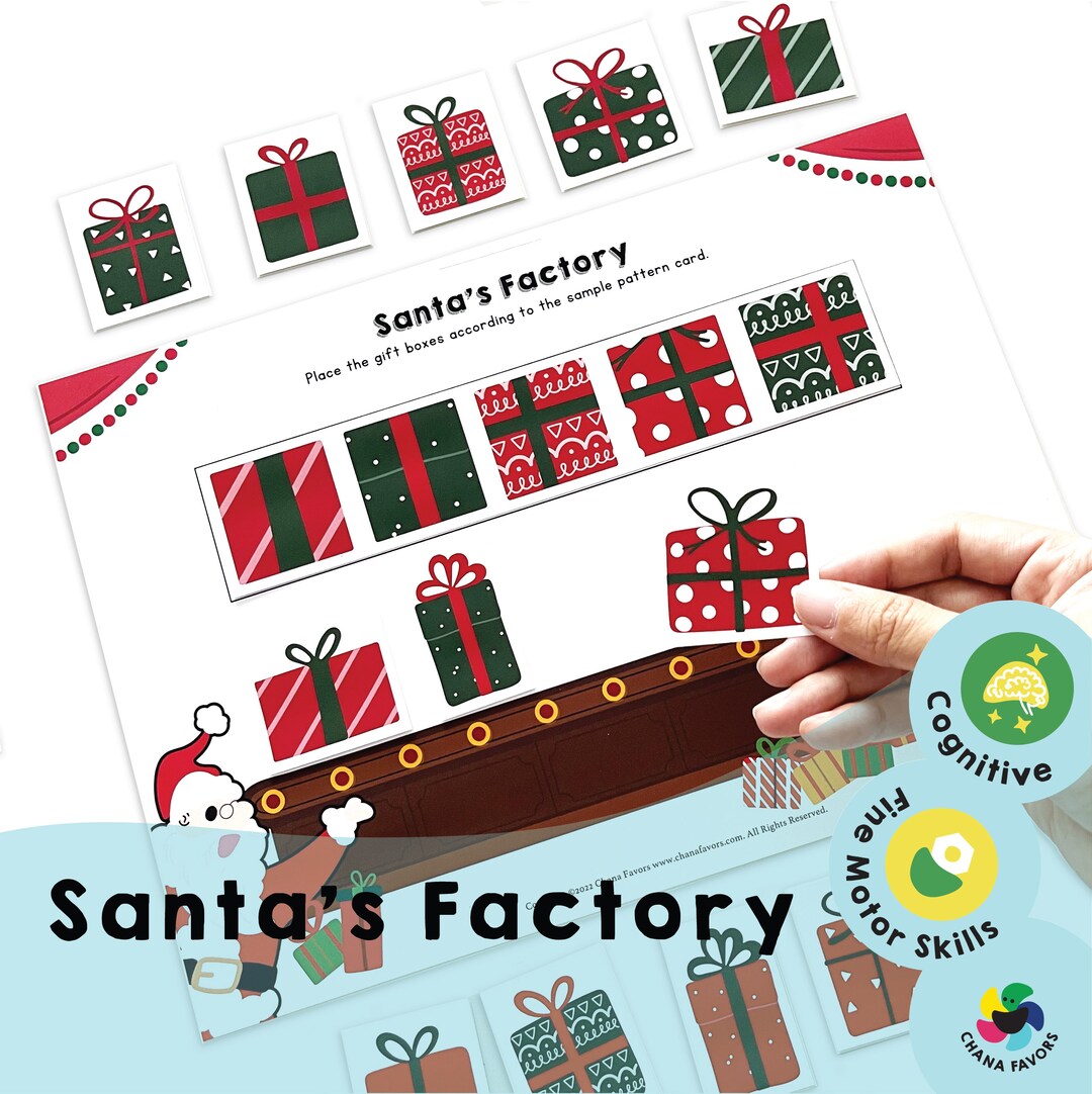 Santa's Factory Matching Game – Christmas Gift Box Pattern Activity ...