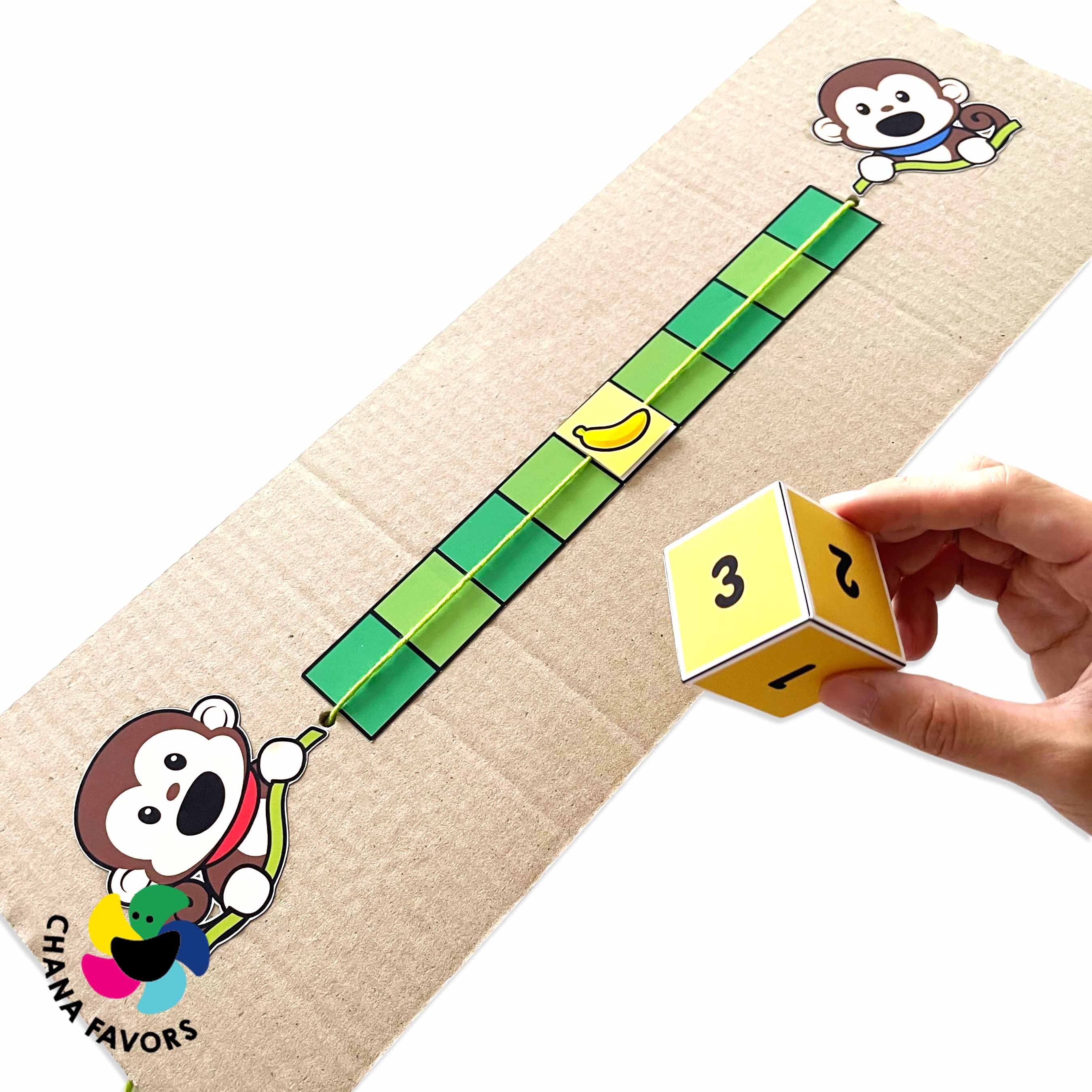 Monkey Pull and Count: juego imprimible de habilidades numéricas y de ...