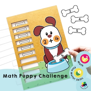 Math Puppy Challenge Printable Simple Addition and Subtraction Practice ...