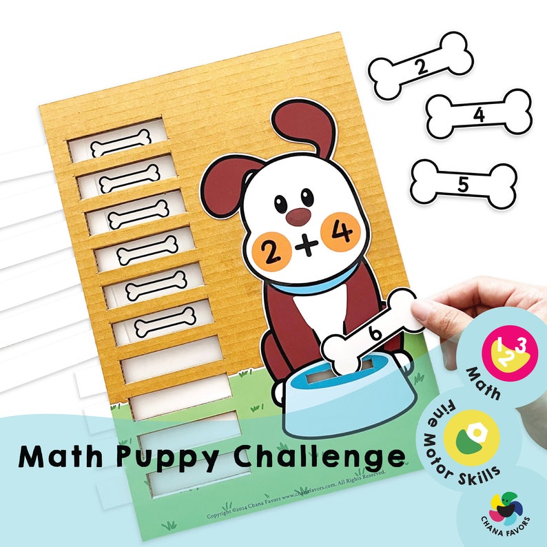 Math Puppy Challenge Printable Simple Addition and Subtraction Practice ...