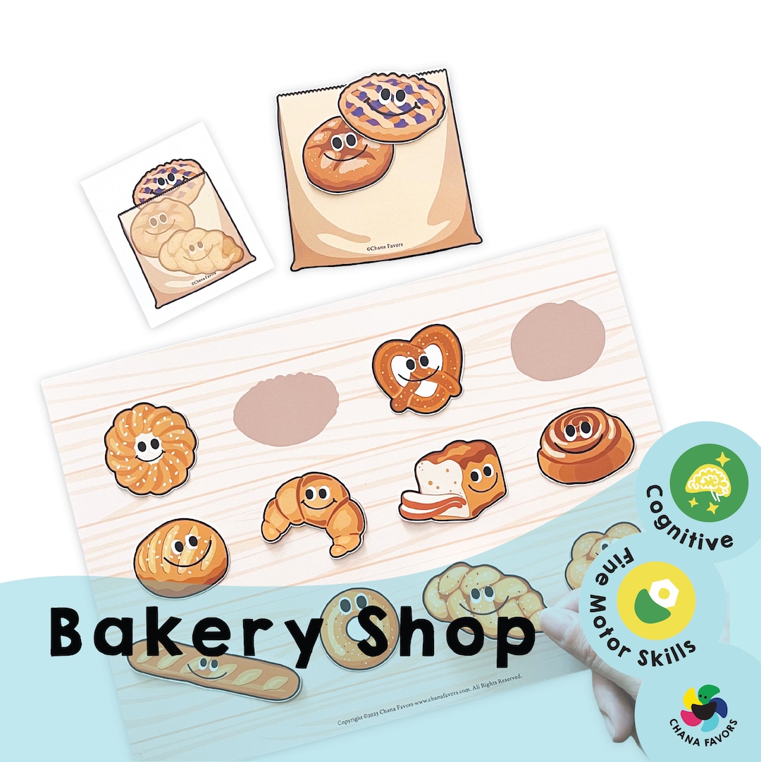Chana Favors' Bakery Shop Printable Engaging Memory Game for Kids ...