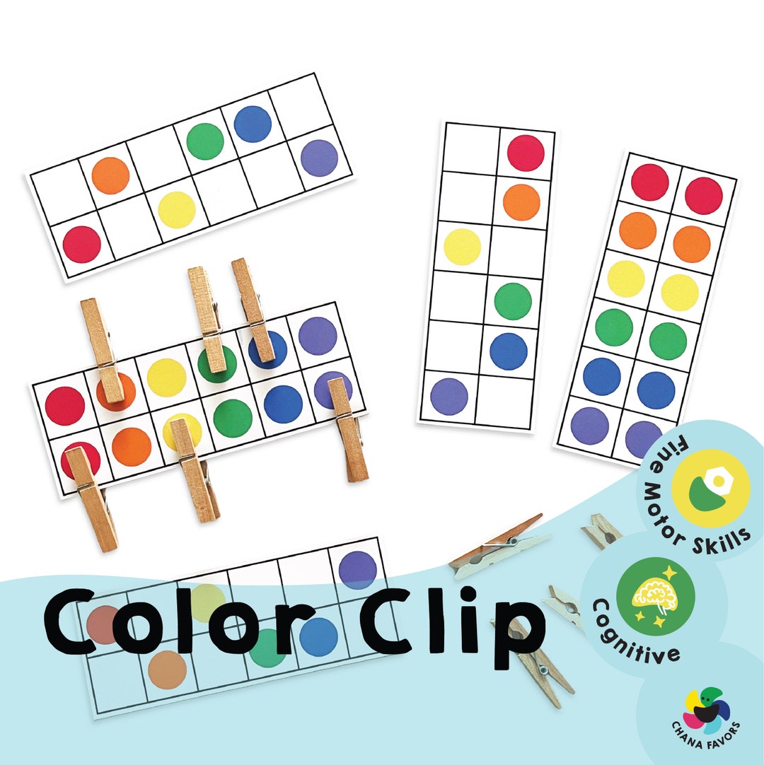Color Clip Game: Printable Color Matching Cards (PDF Download) - Etsy