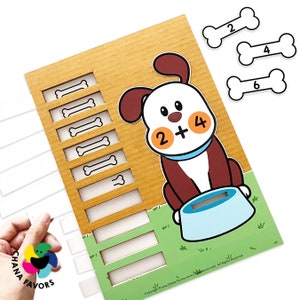 Math Puppy Challenge Printable Simple Addition and Subtraction Practice ...