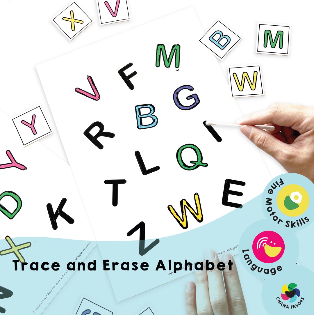 Trace and Erase English Alphabet - Printable PDF - Educational Activity ...