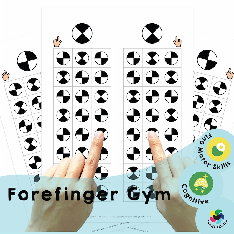Forefinger Gym: Quartered Wheels Printable Game Enhancing Coordination ...