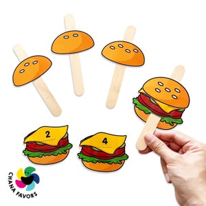 Burger Match Game: Number Peel & Play, Fine Motor Skills (printable PDF ...