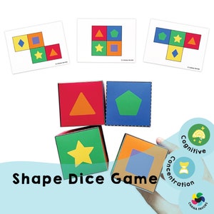 Shape Dice Games - Printable PDF - Download Only - Brain Game | Promote ...