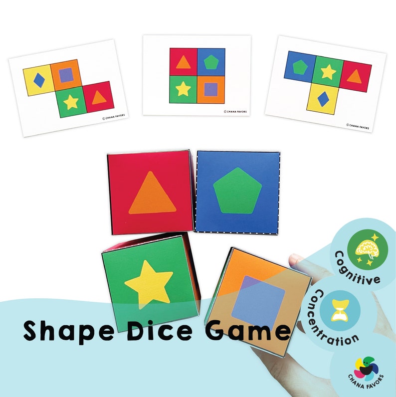 Shape Dice Matching Game: Printable Brain Teaser (PDF Download) - Etsy