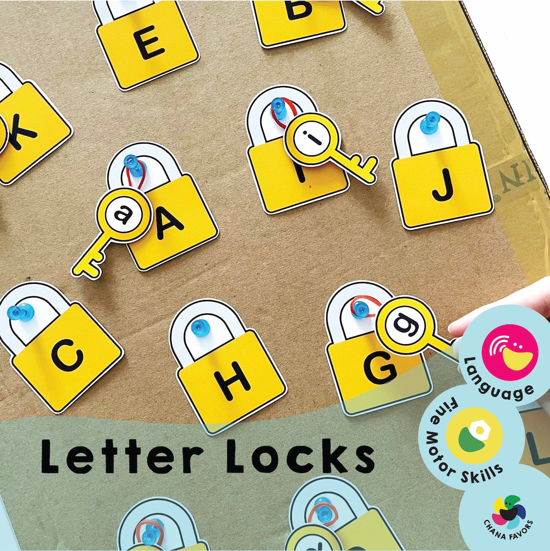 English Letter Locks Printable PDF Fun Matching Game Preschool ...